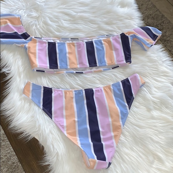 Missguided | Swim | Missguided Bardot Off The Shoulder Bikini Set ...